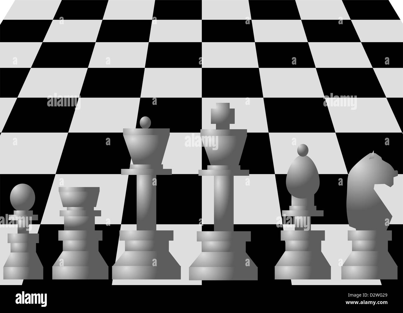 white chess on chess board Stock Photo - Alamy