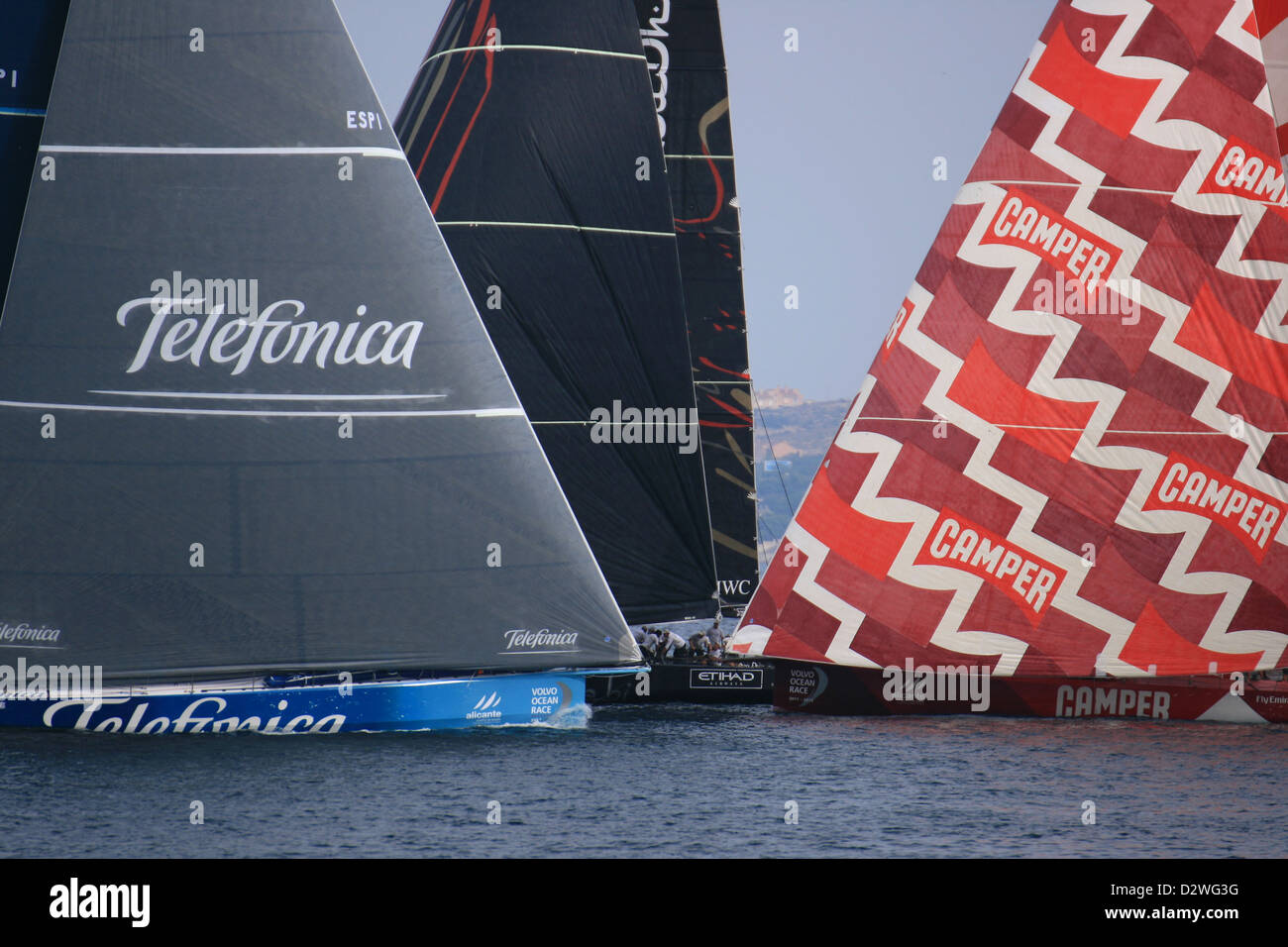 Volvo Ocean race teams sailing Stock Photo - Alamy