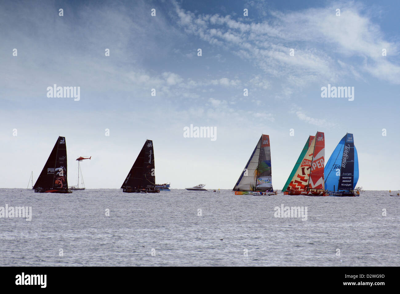 Volvo Ocean Race teams sailing Stock Photo - Alamy