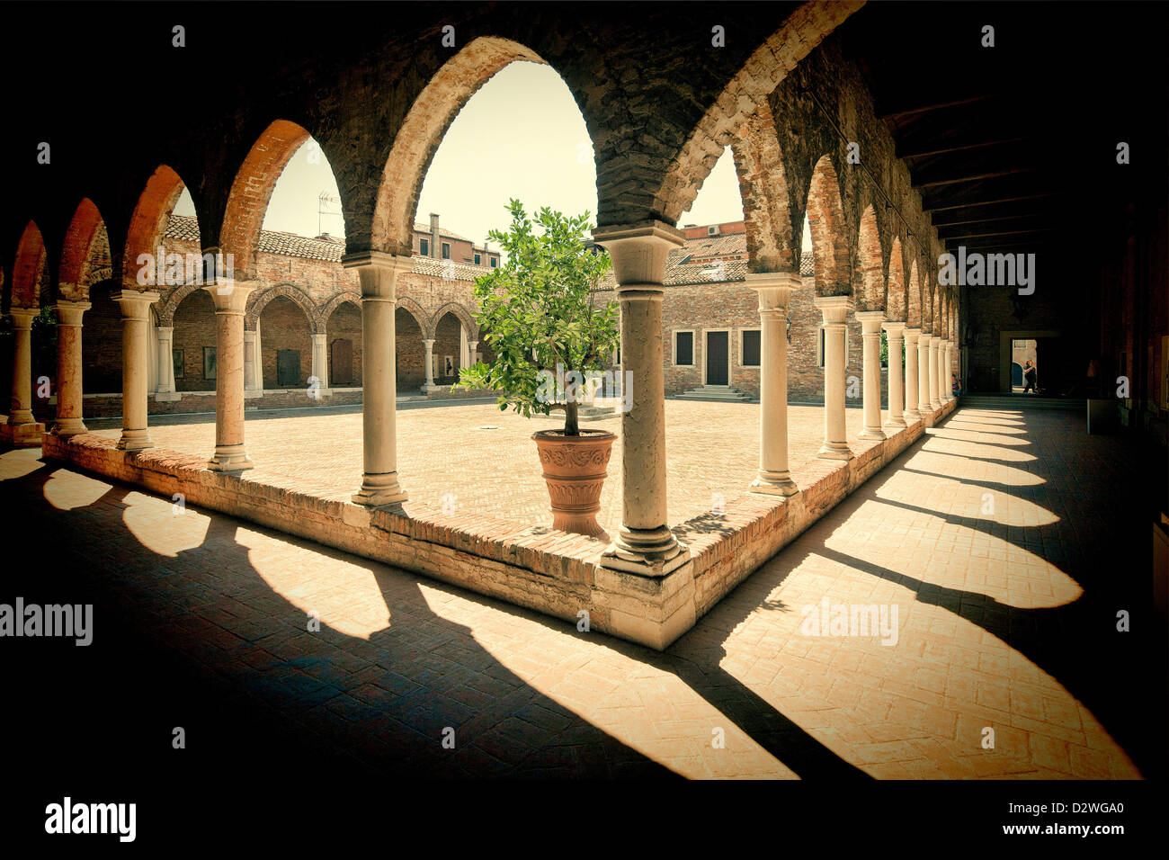 Cloister of the Madonna dell'Orto church, Cannaregio, Venice, Italy ...