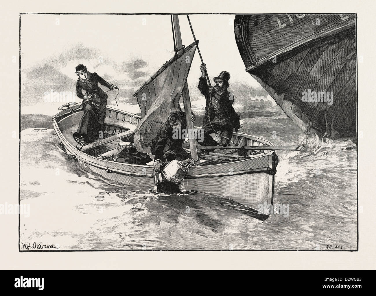 While I grabbed him to help him inboard Abraham was hoisting the sail ...