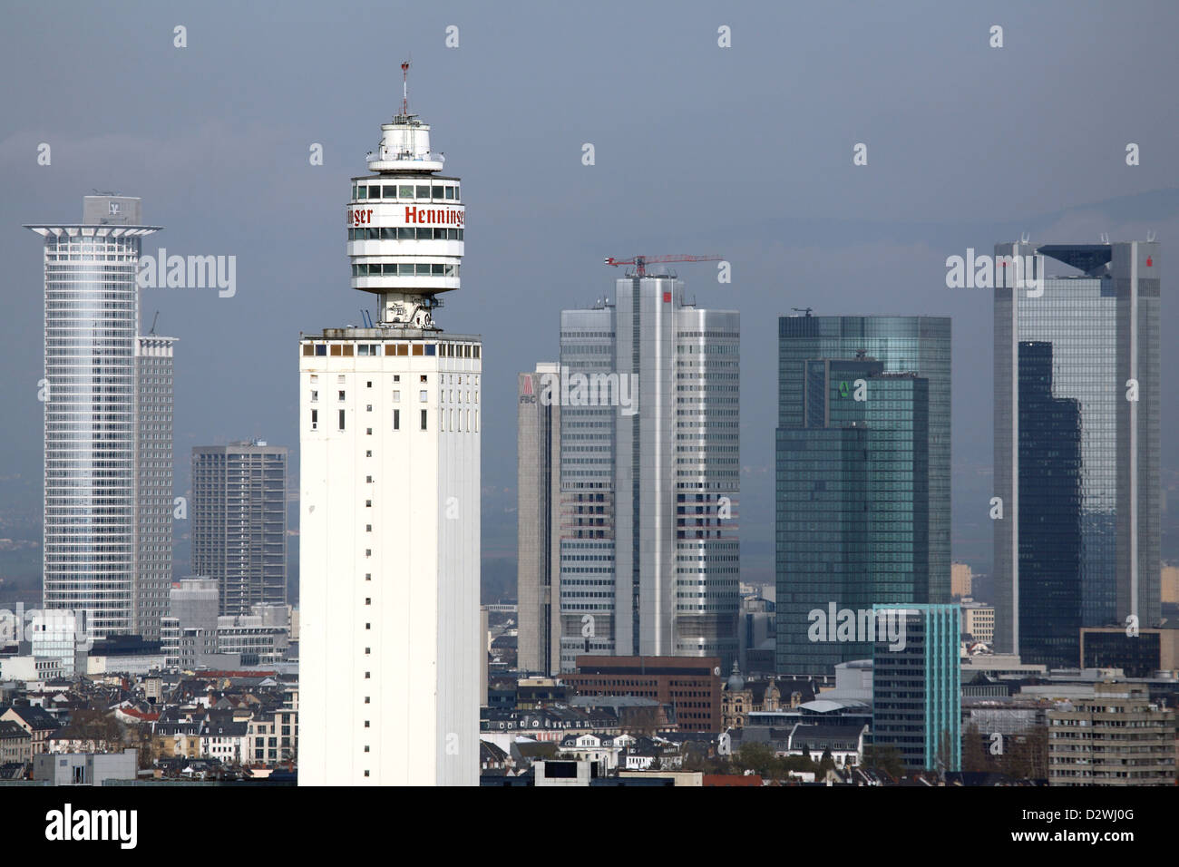 Frankfurt am Main, Germany, Henninger Turm front of the skyline of the ...