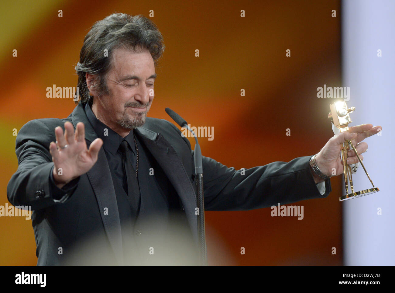 US actor Al Pacino speaks after receiving the trophy for Category ...