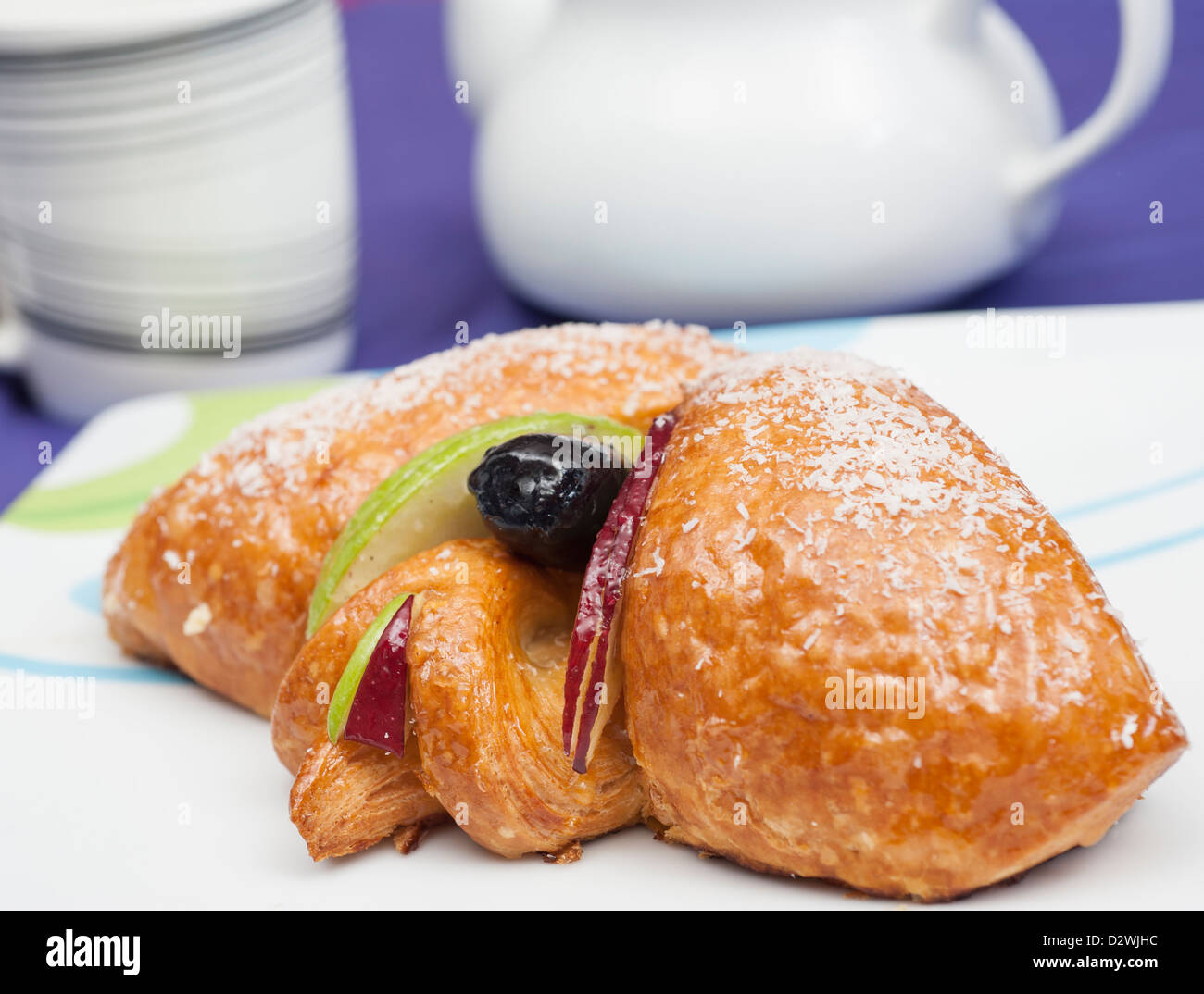 Luxury danish pastry breakfast serving on a plate Stock Photo - Alamy