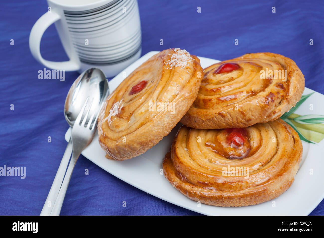 Luxury danish pastry breakfast serving on a plate Stock Photo - Alamy