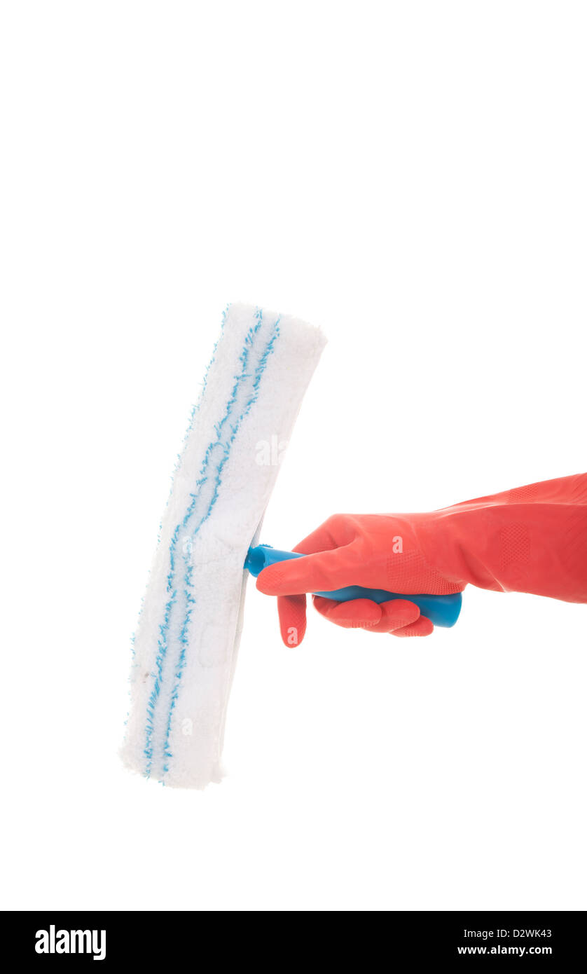 hand with window cleaning tool Stock Photo - Alamy