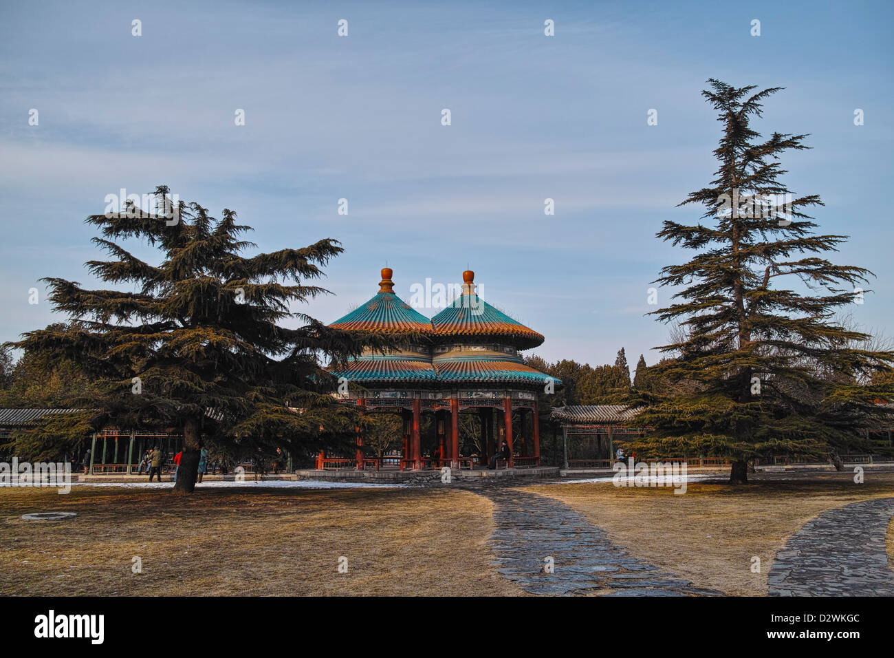 Relaxed people with the pavilions in Temple of Heaven Stock Photo - Alamy