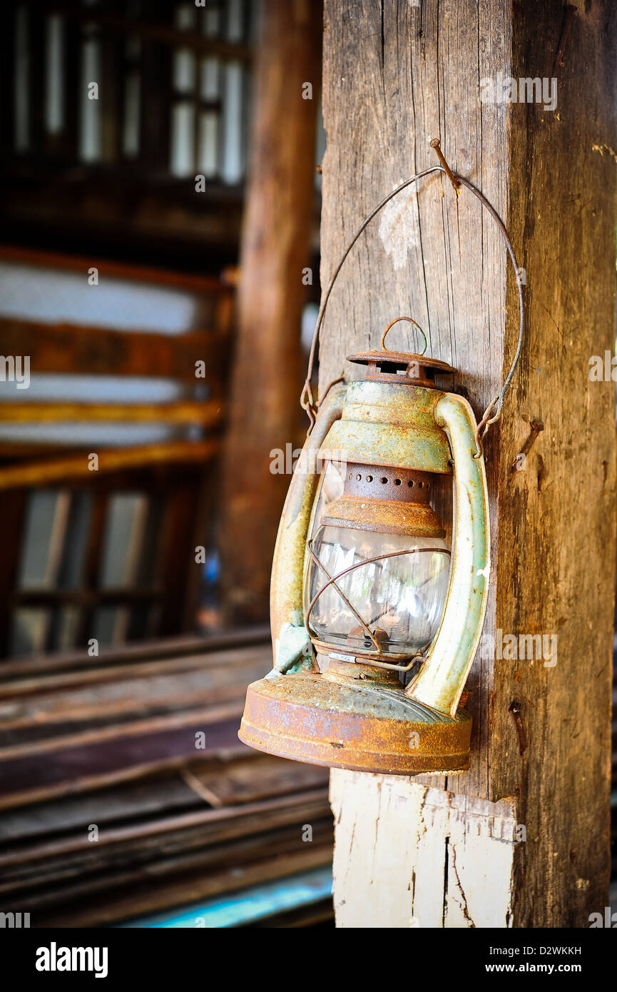 Old Rusty Kerosene Lamp Stock Photo Alamy
