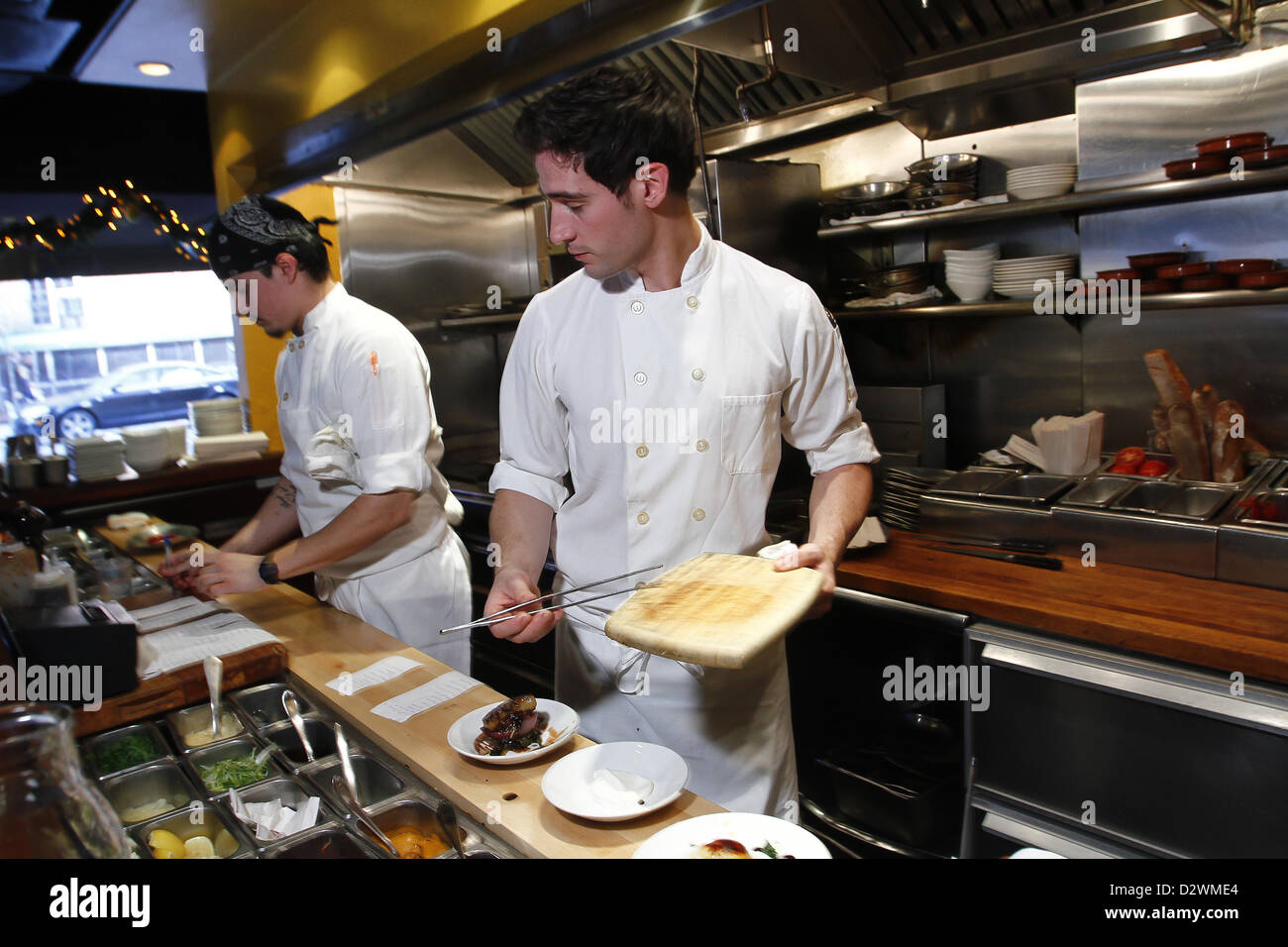 Dec. 15, 2012 - New York, NY, U.S. - Chef Anthony Sasso working in the ...