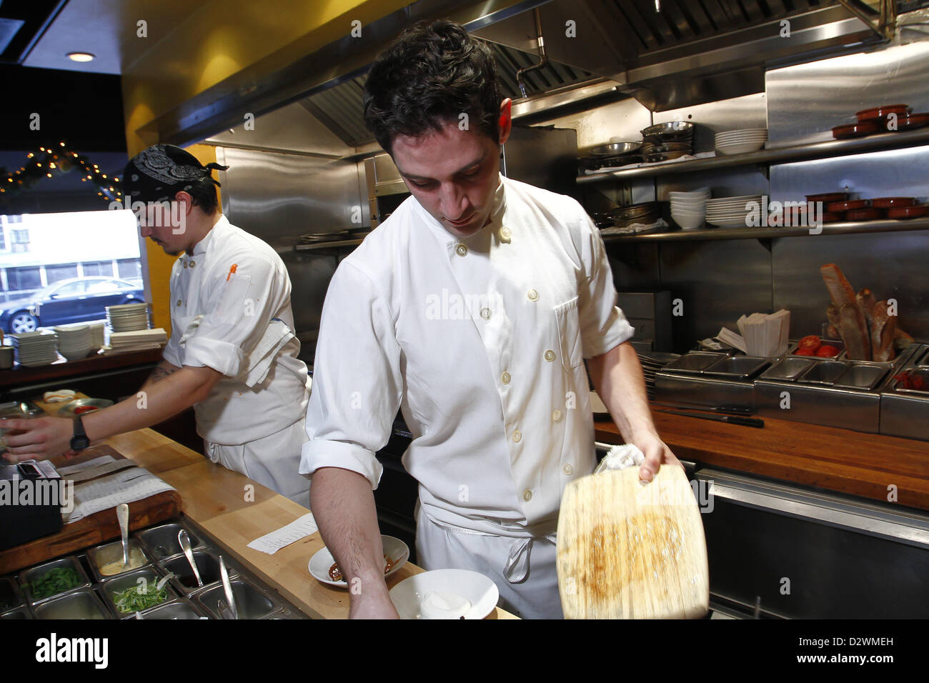 Dec. 15, 2012 - New York, NY, U.S. - Chef Anthony Sasso working in the ...