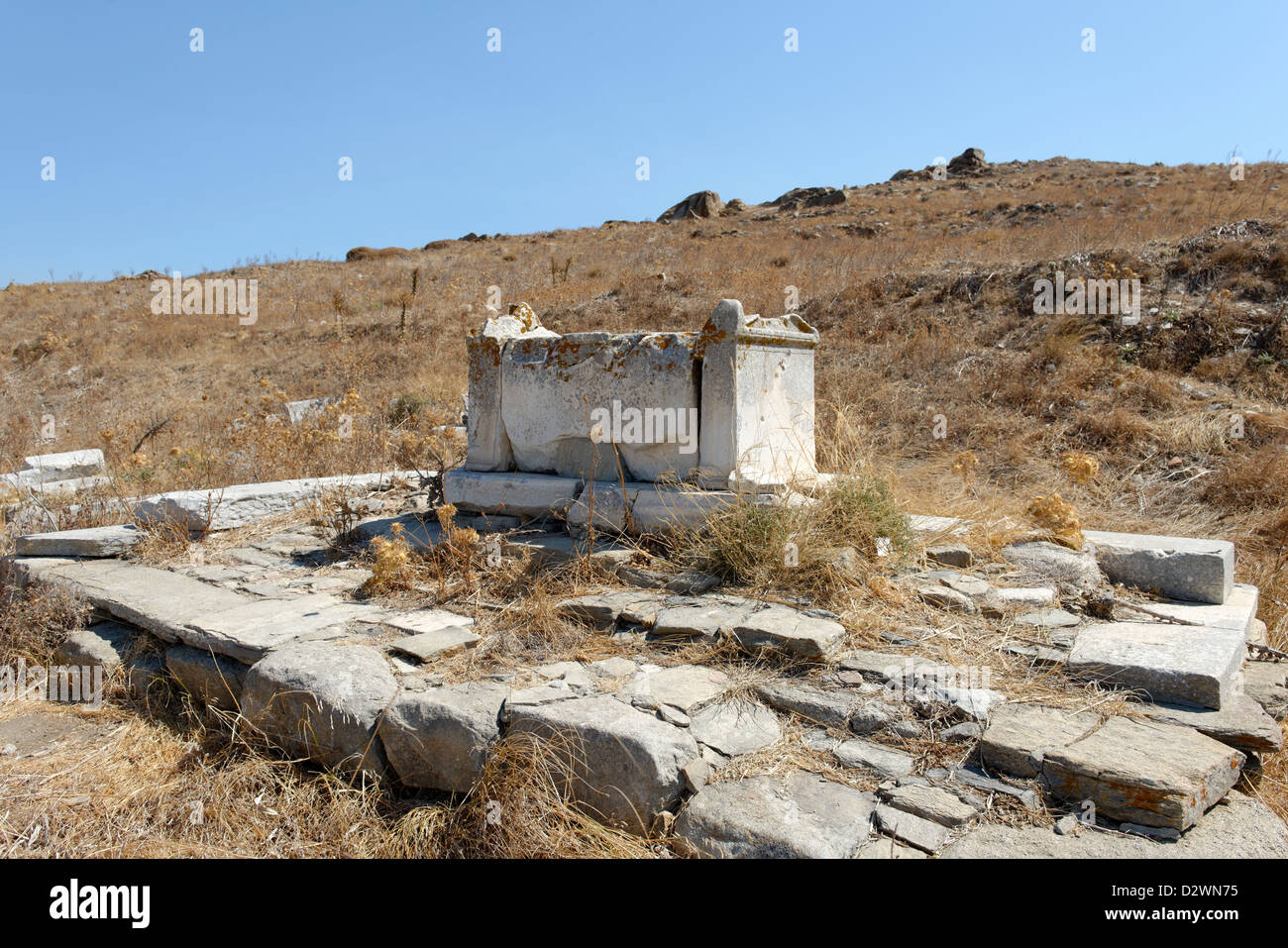 Delos. Greece. The altar from the archaic Temple of Hera dating from ...