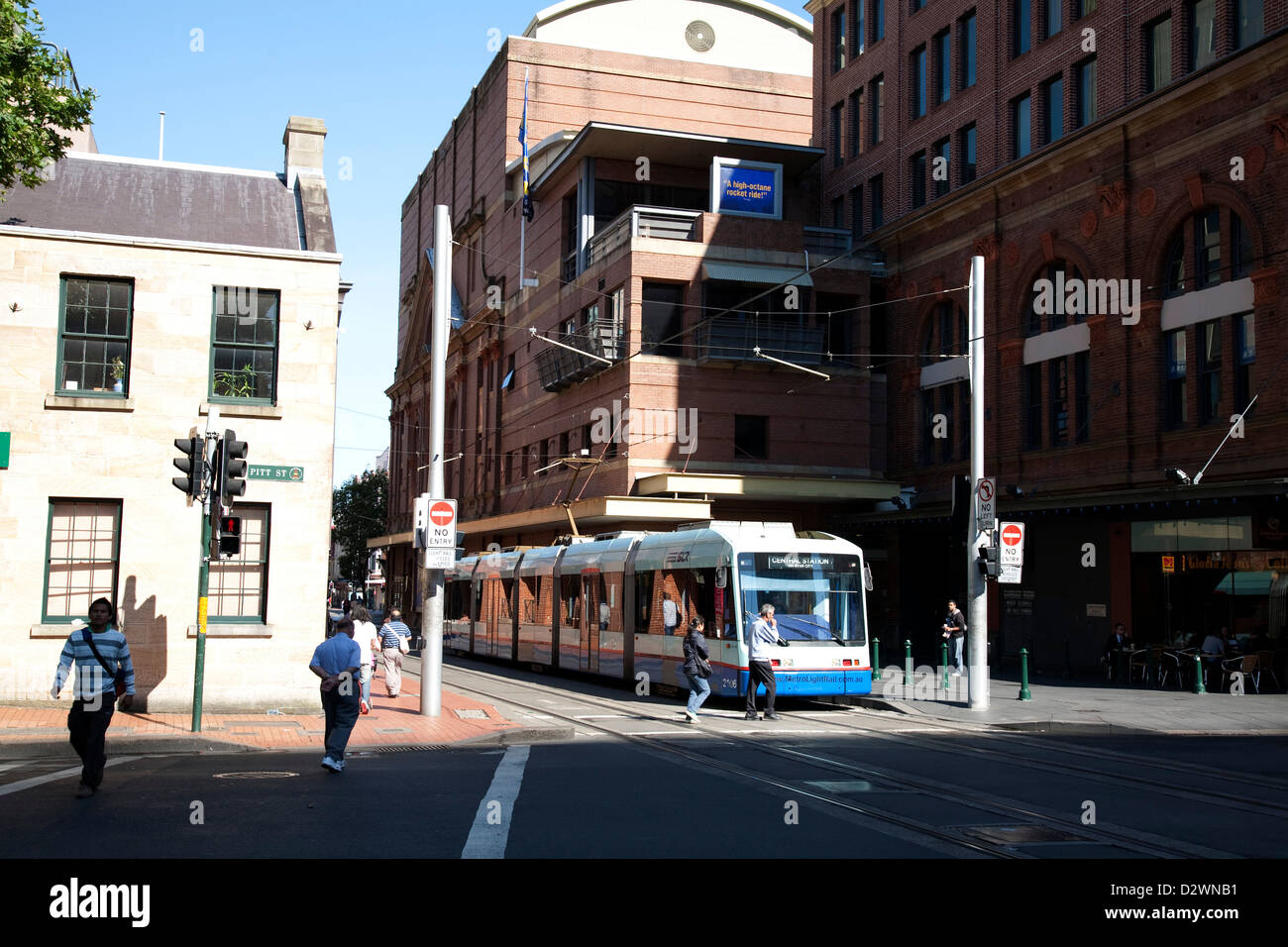 The Metro Light Rail passing through Pitt Street at The Haymarket ...