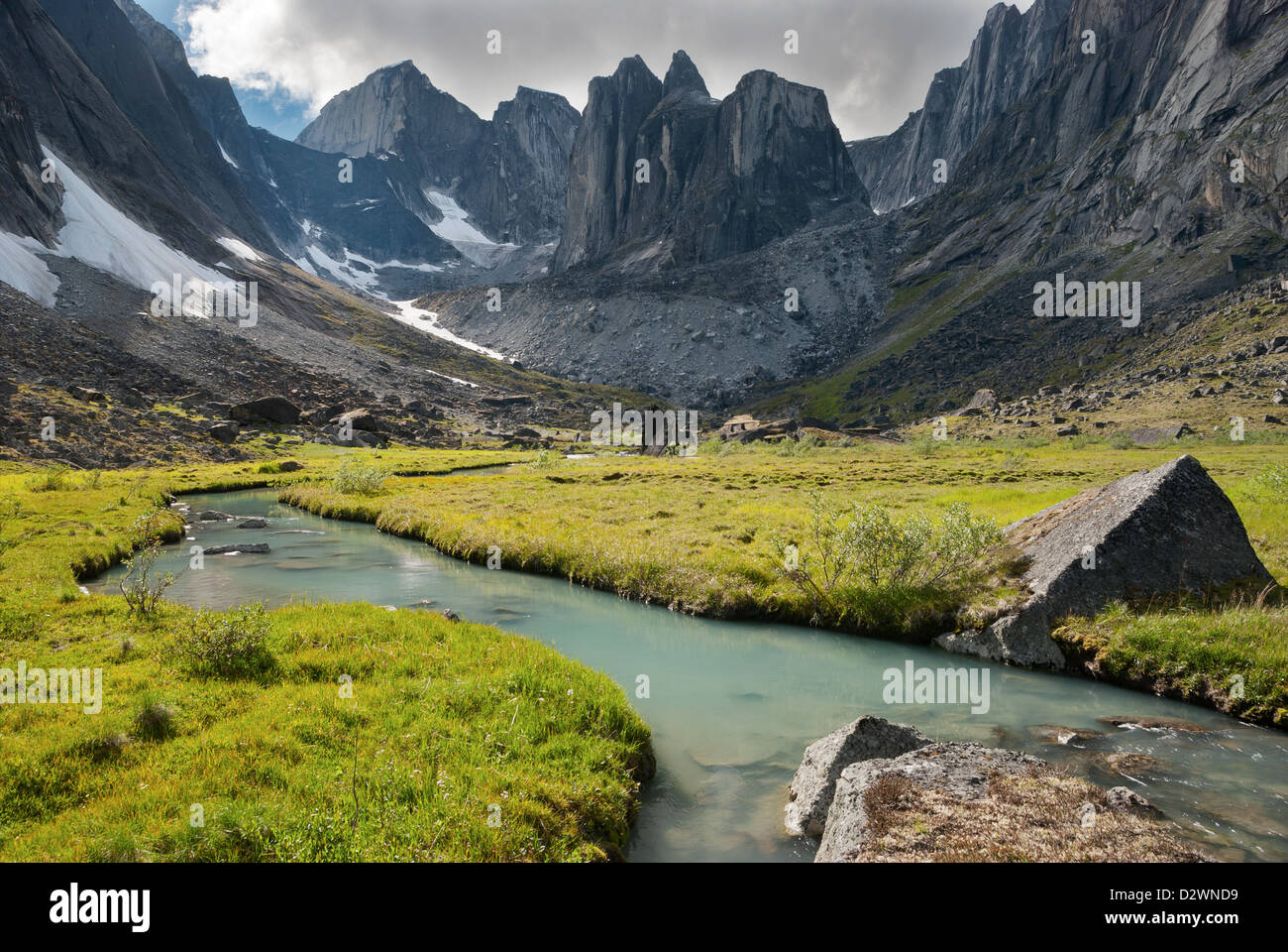 Stream running through Fairy Meadow in the Cirque of the Unclimbables ...