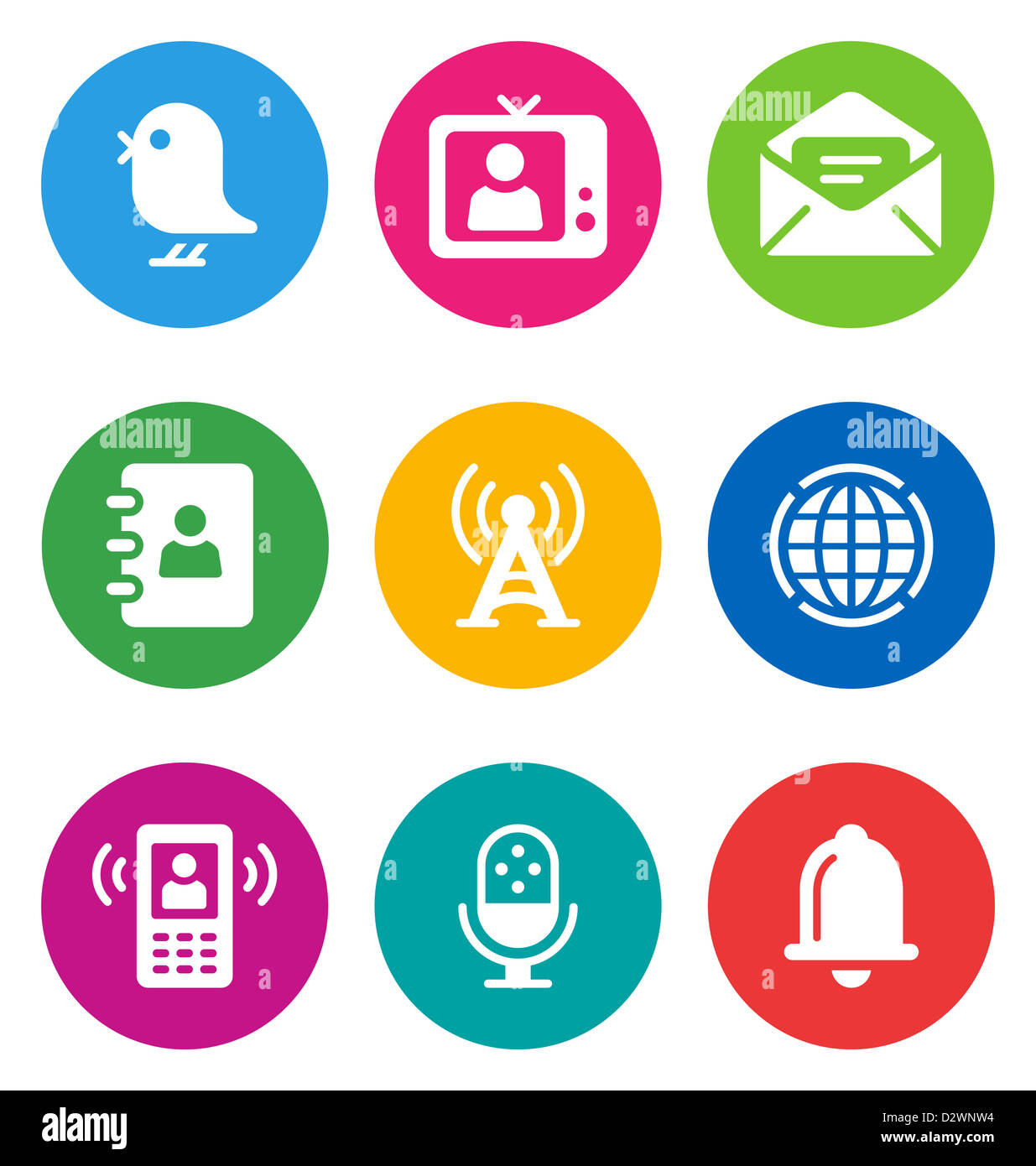 color communication icons Stock Photo - Alamy