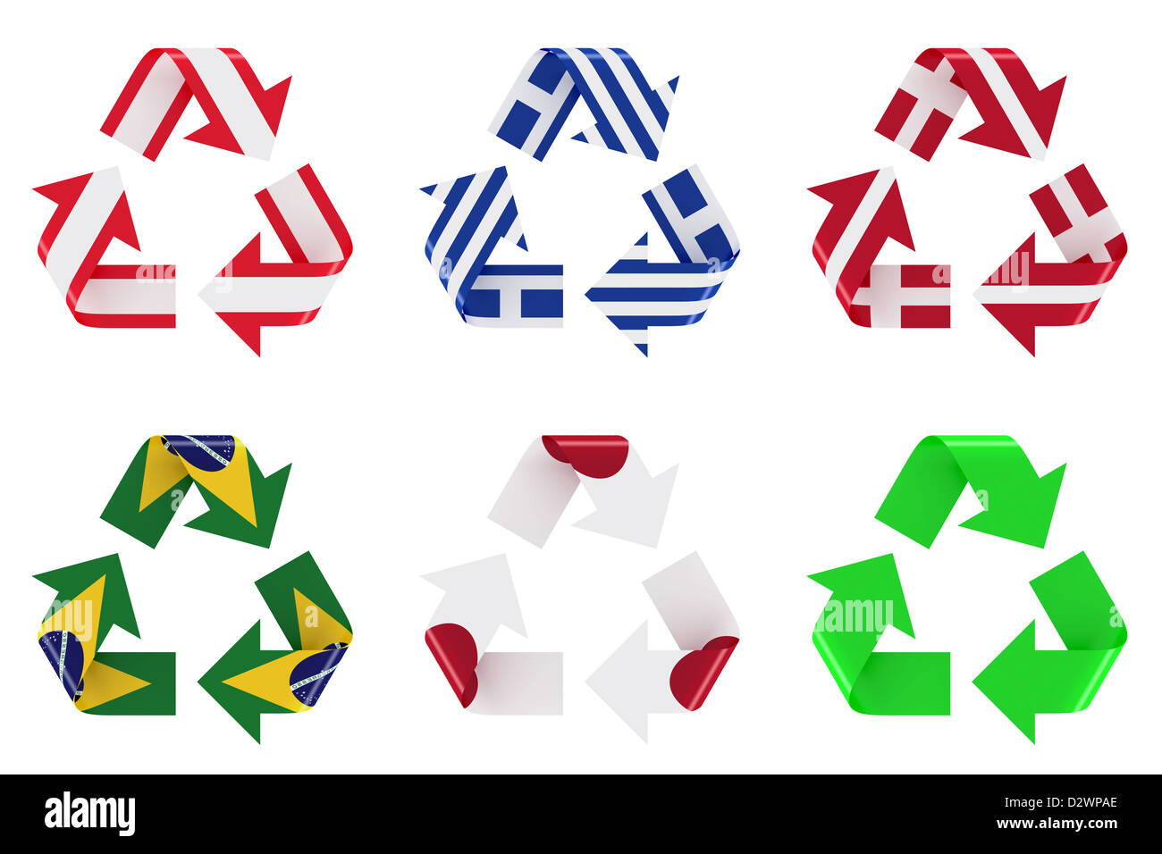 recycling symbol with flags Stock Photo - Alamy