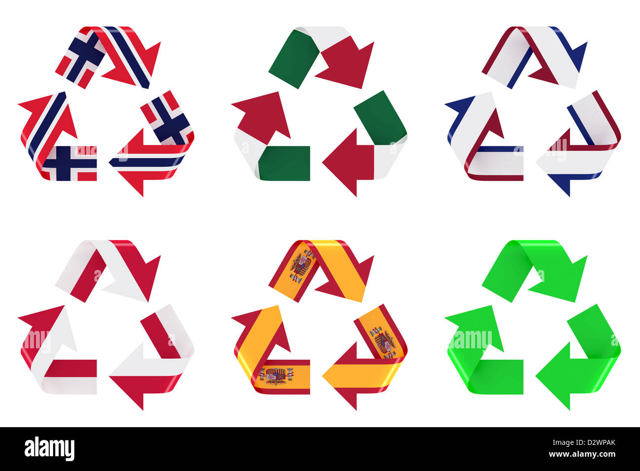 recycling symbol with flags Stock Photo - Alamy
