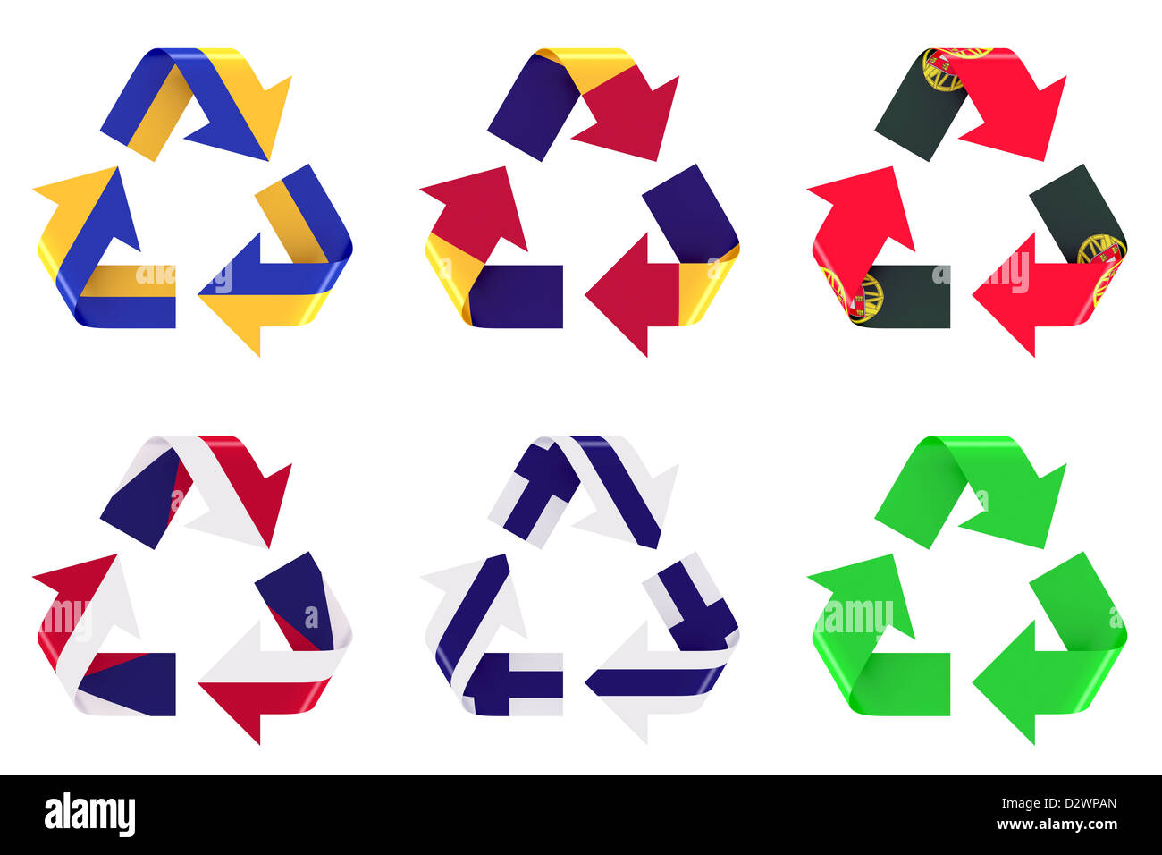 recycling symbol with flags Stock Photo - Alamy