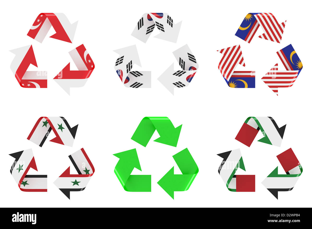 recycling symbol with flags Stock Photo - Alamy