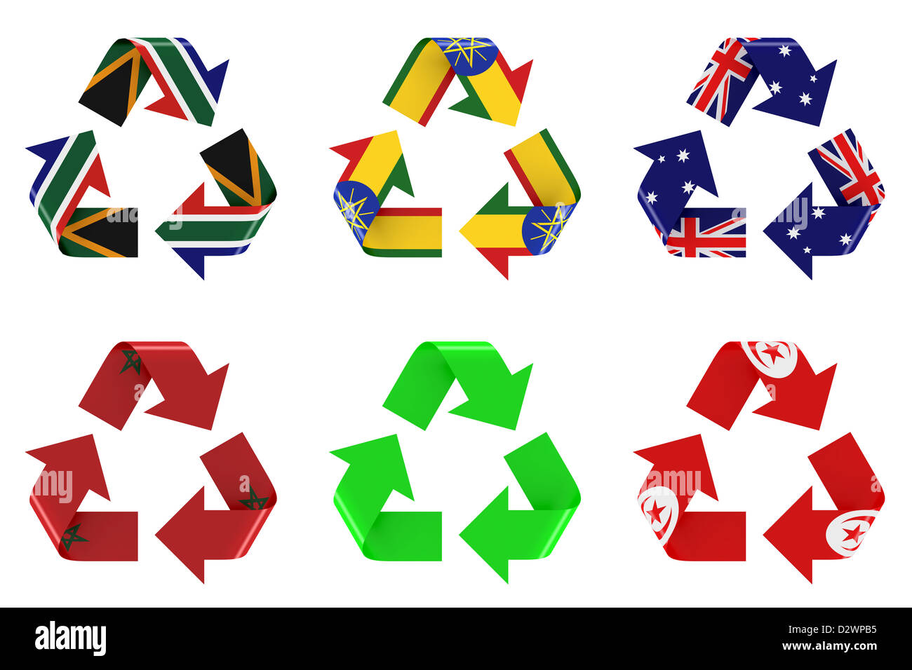 recycling symbol with flags Stock Photo - Alamy