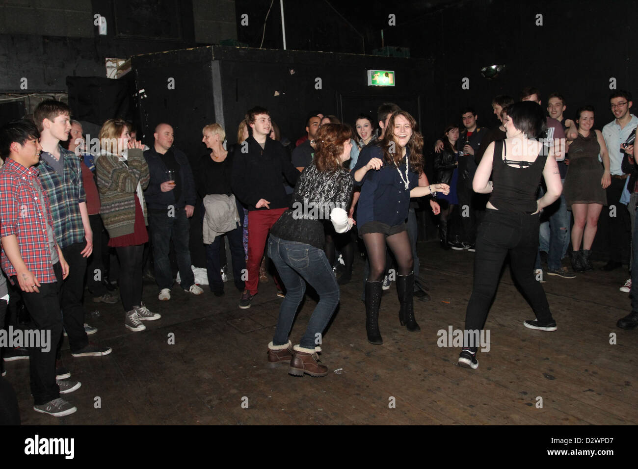 Girls having fun in the mosh pit at a gig in the Croft, Bristol ...