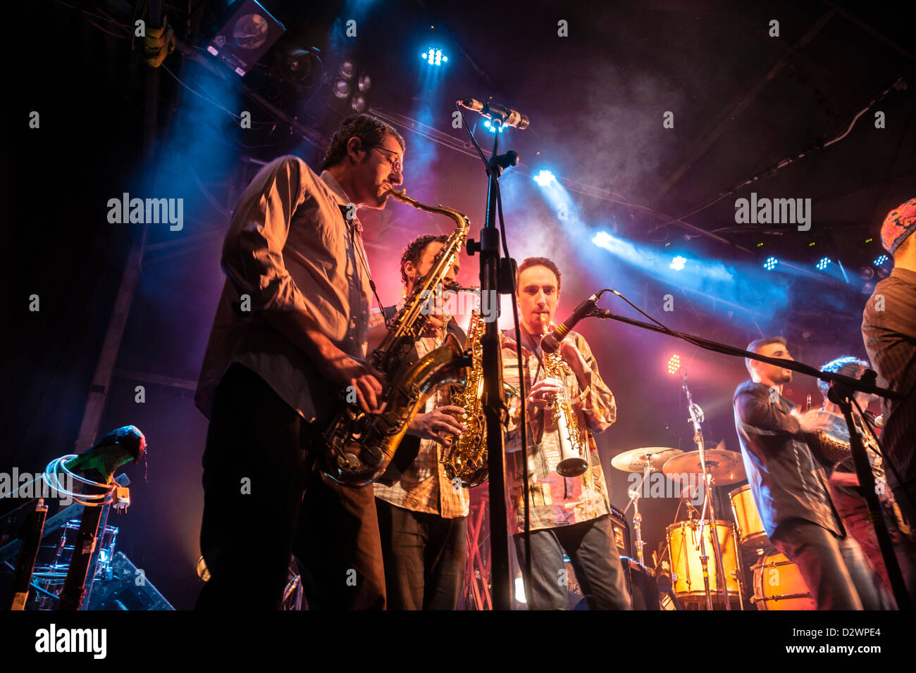 Tel Aviv, Israel. Members of Israeli Brass band "Marsh Dondurma ...