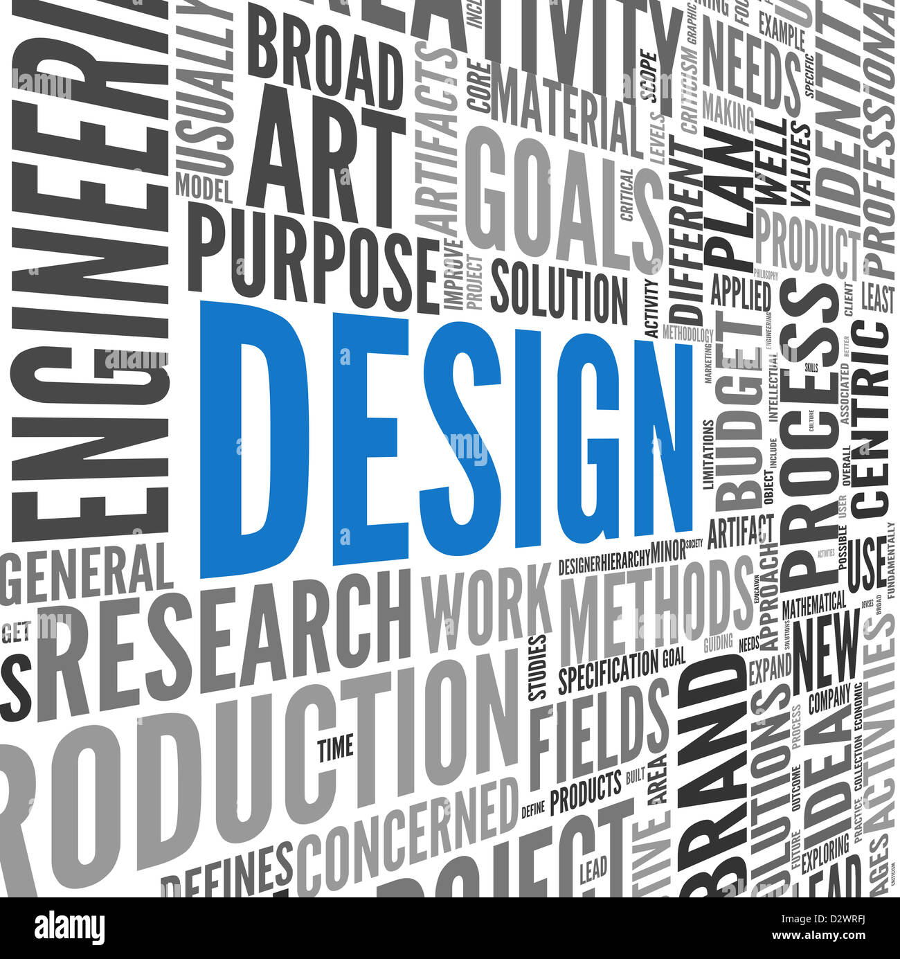 Design concept in tag cloud on white Stock Photo - Alamy