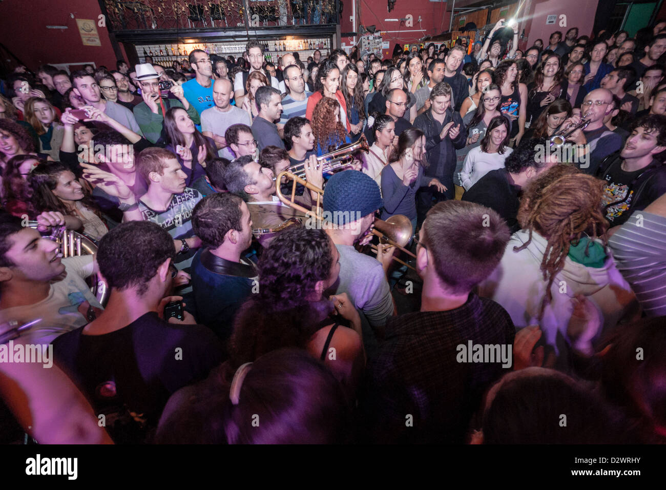 Israel. A crowd in the "Barbie" club in Tel-Aviv gather around ...