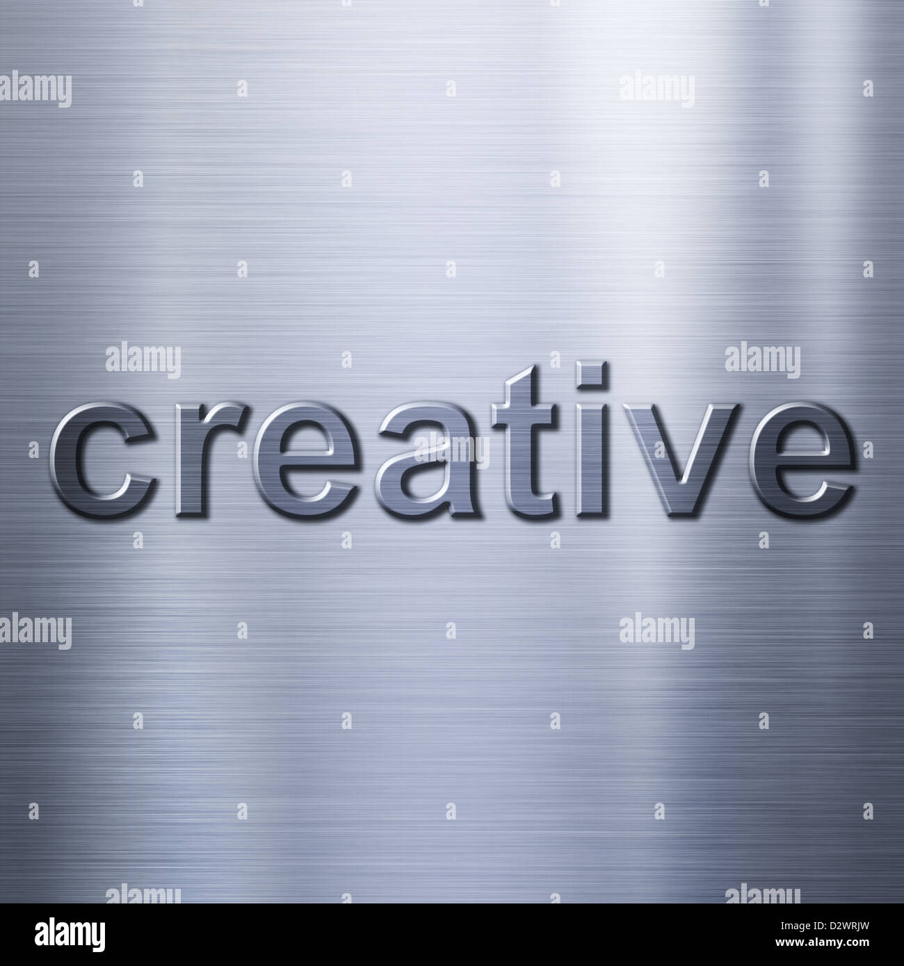 Creative concept word on metal background or texture Stock Photo - Alamy