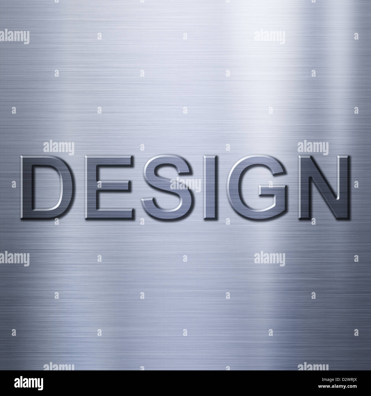 Design concept word on metal background or texture Stock Photo - Alamy