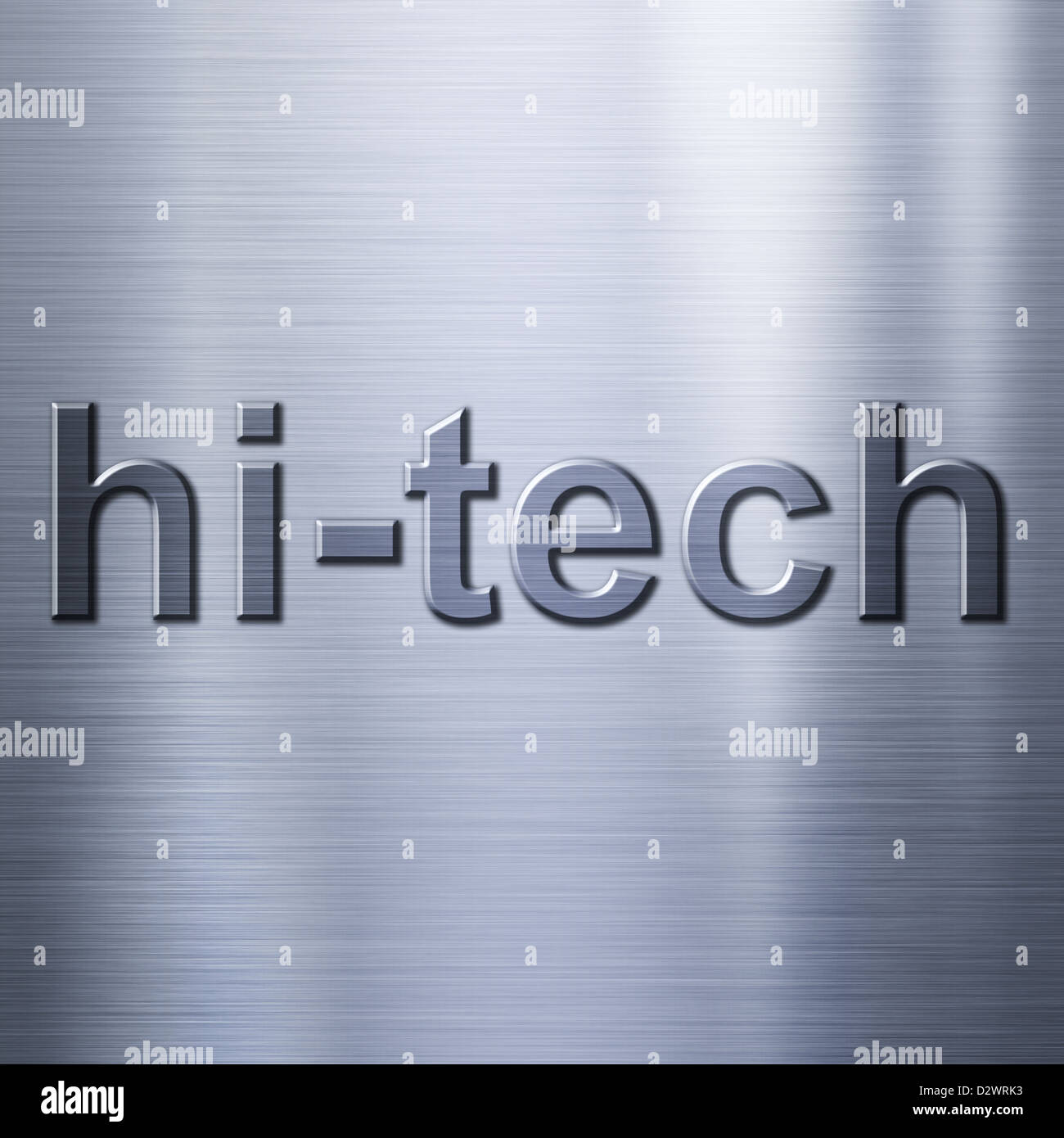 Hi-tech concept word on metal background or texture Stock Photo - Alamy