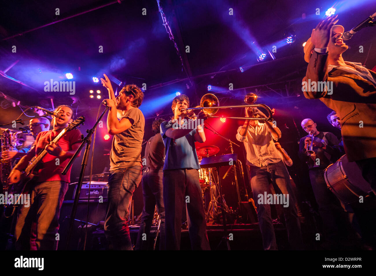 Tel Aviv, Israel. Members of Israeli Brass band "Marsh Dondurma ...