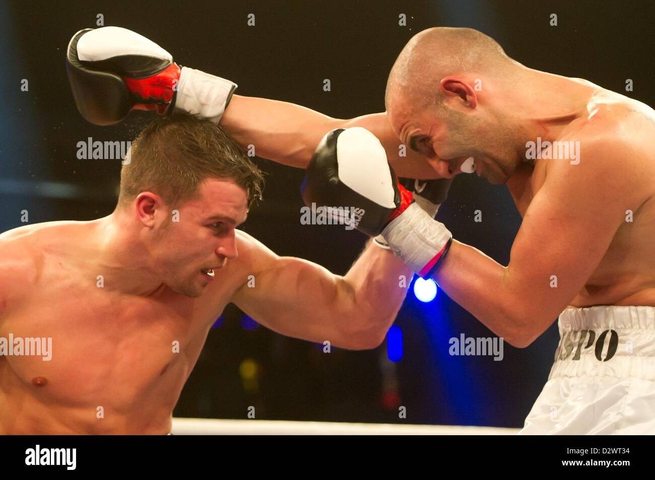 German super middleweight boxing pro Dominik Britsch (L) fights Spanish ...