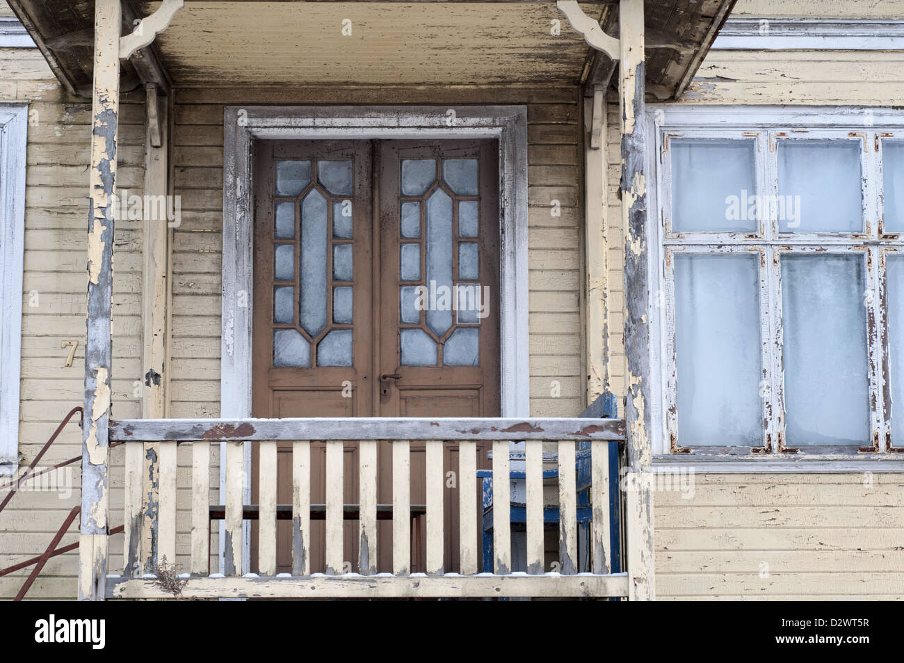 Small veranda in an old swedish wooden house Stock Photo - Alamy