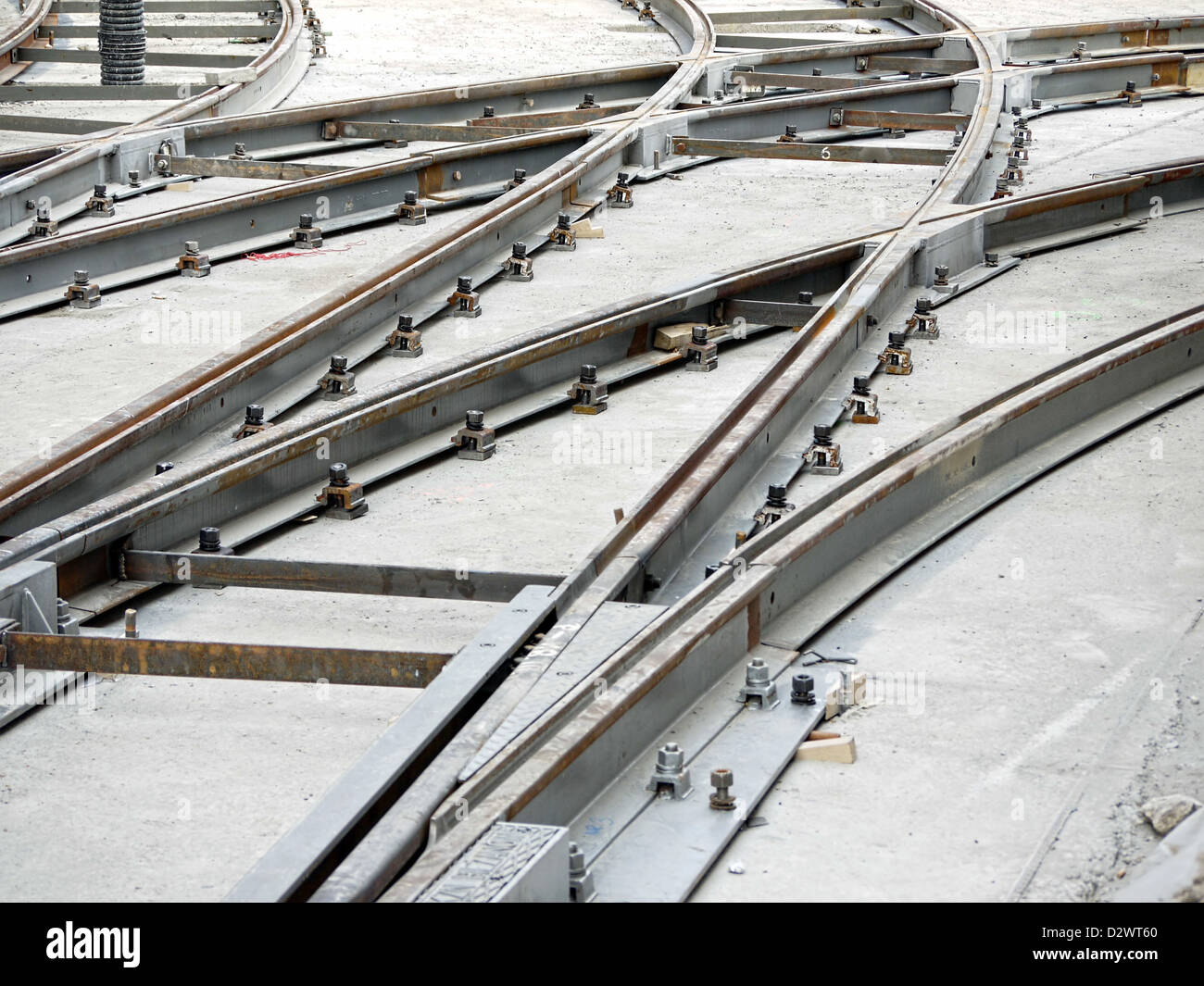New tramway track under construction Stock Photo - Alamy