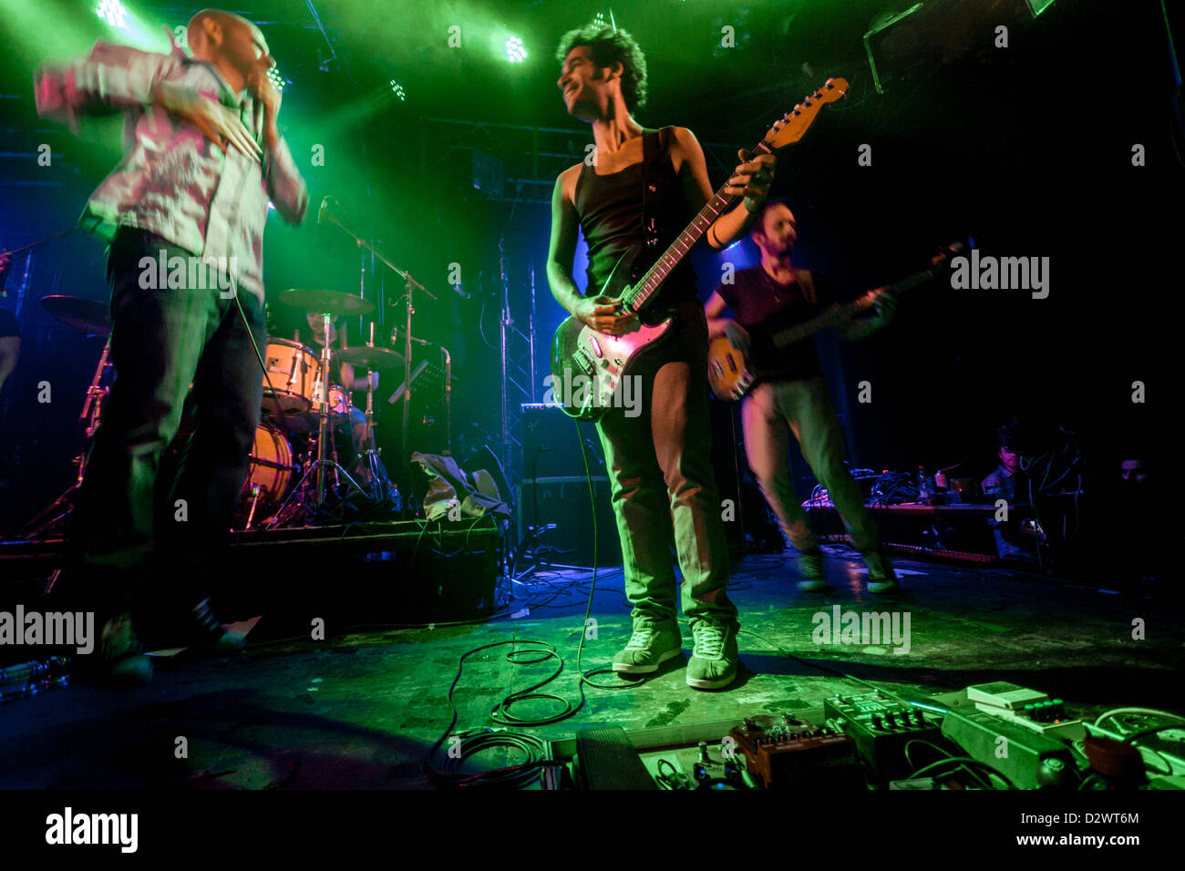 Tel Aviv, Israel. Rock-Gypsy-Ethnic-Klezmer band "Shmemel" on stage ...