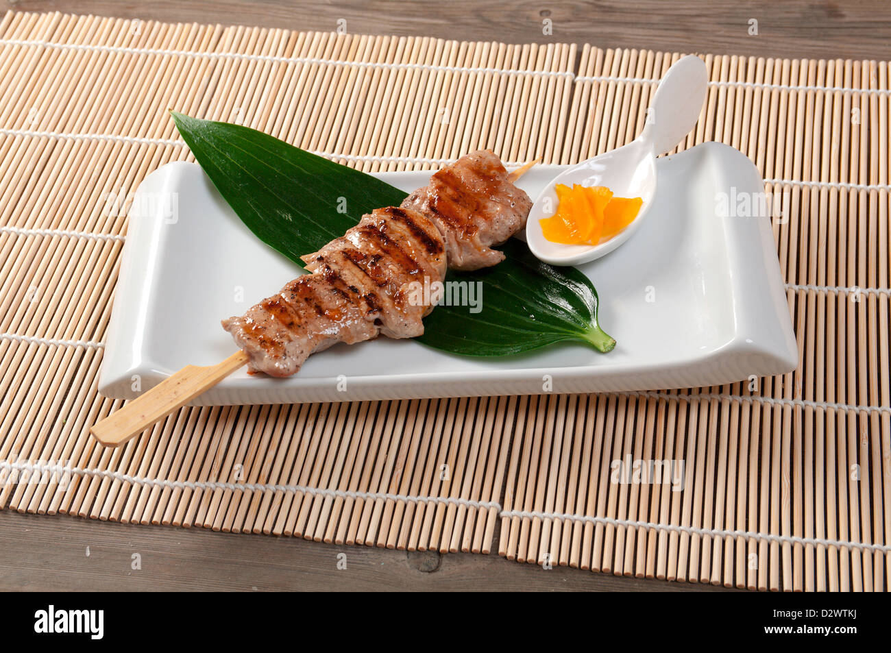 Japanese skewered chicken,Yakitori .closeup Stock Photo - Alamy