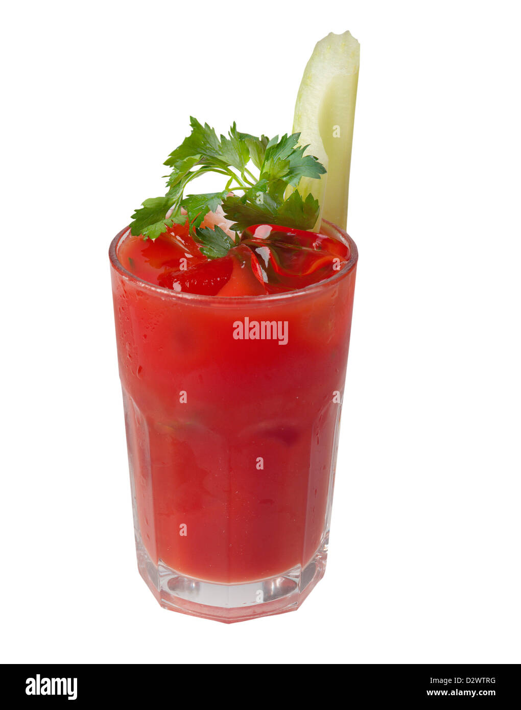 tomato cocktail closeup isolated on white background Stock Photo - Alamy