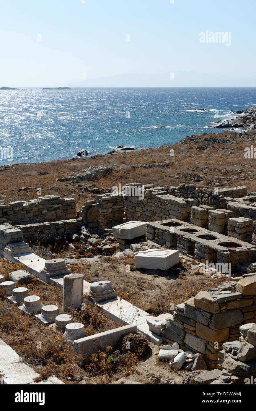 Delos. Greece. View of a large peristyle house at the stadium quarter ...