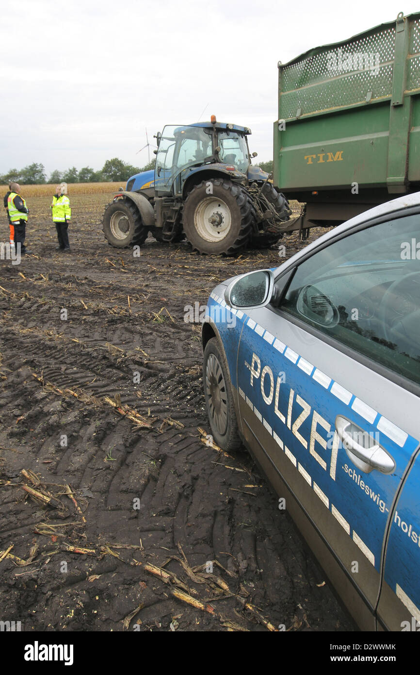 Large Wiehe, Germany, police checked vehicles harvest Stock Photo - Alamy