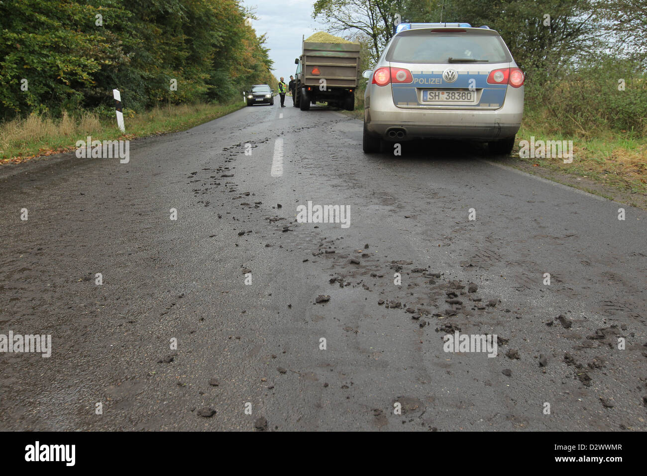 Large Wiehe, Germany, police checked vehicles harvest Stock Photo - Alamy