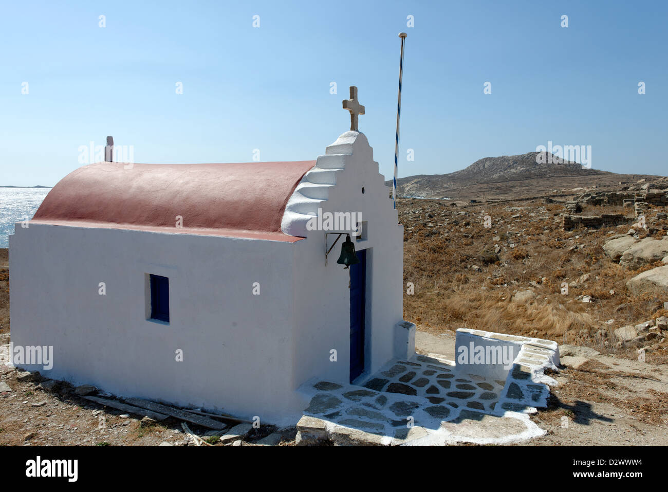 Delos. Greece. The small Modern Greek Chapel of Agia Kyriaki at the ...