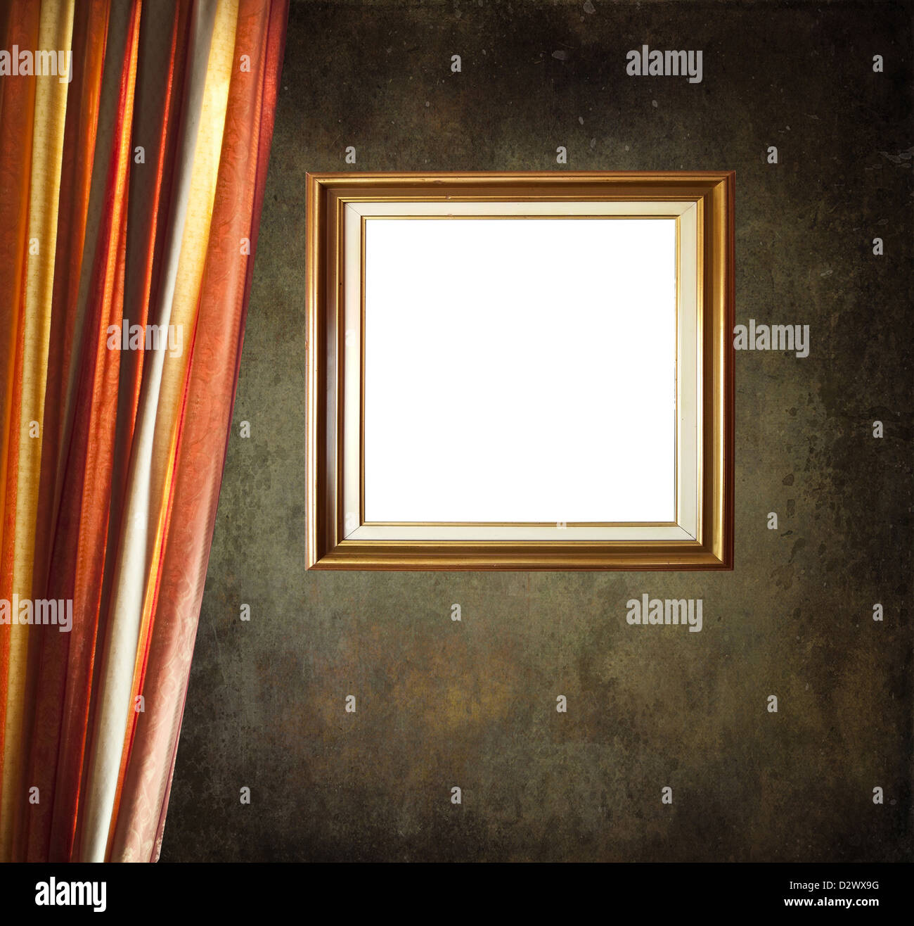 Old room with empty picture frame Stock Photo - Alamy