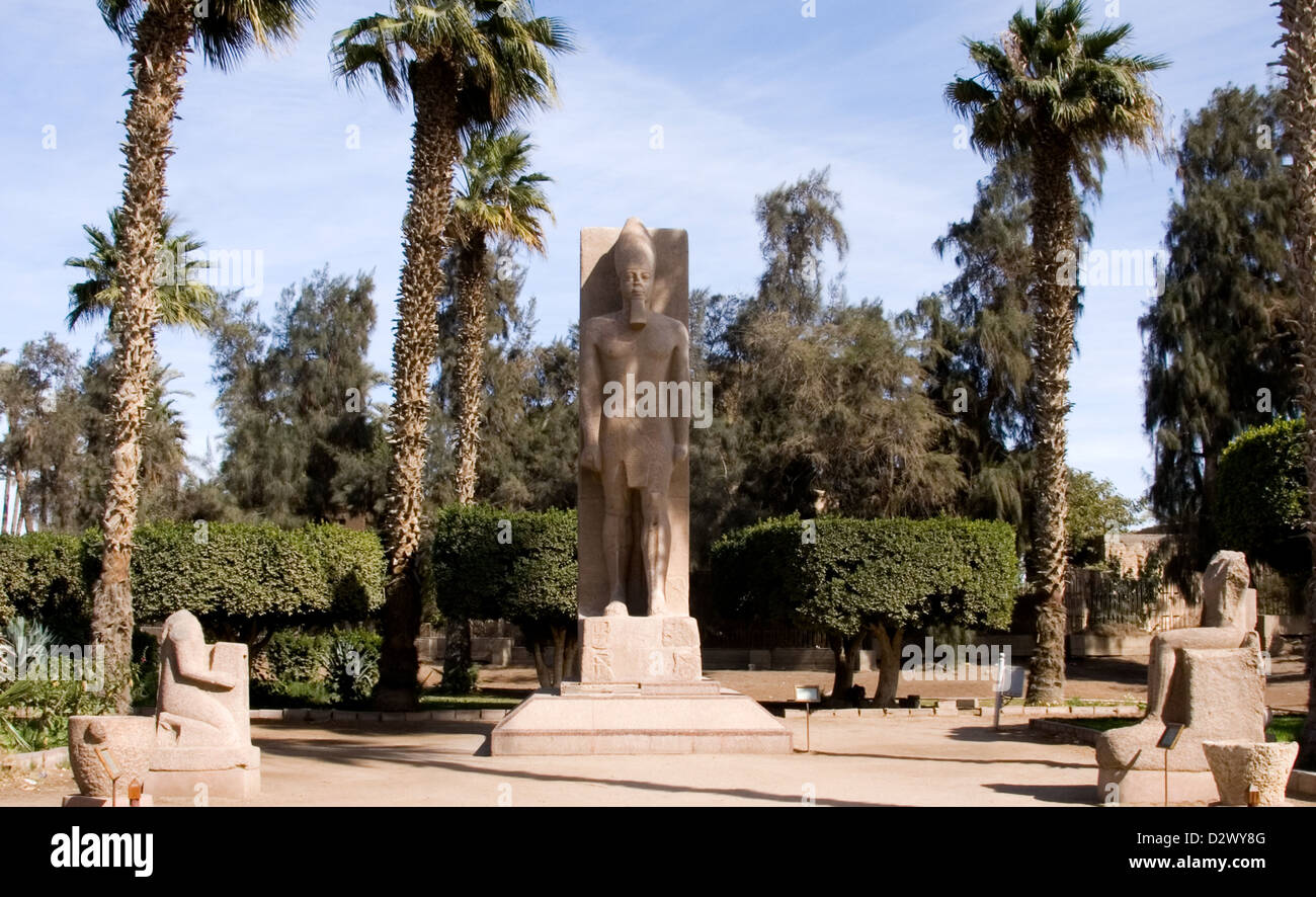 Egyptian monument of Rameses II at Memphis Stock Photo - Alamy