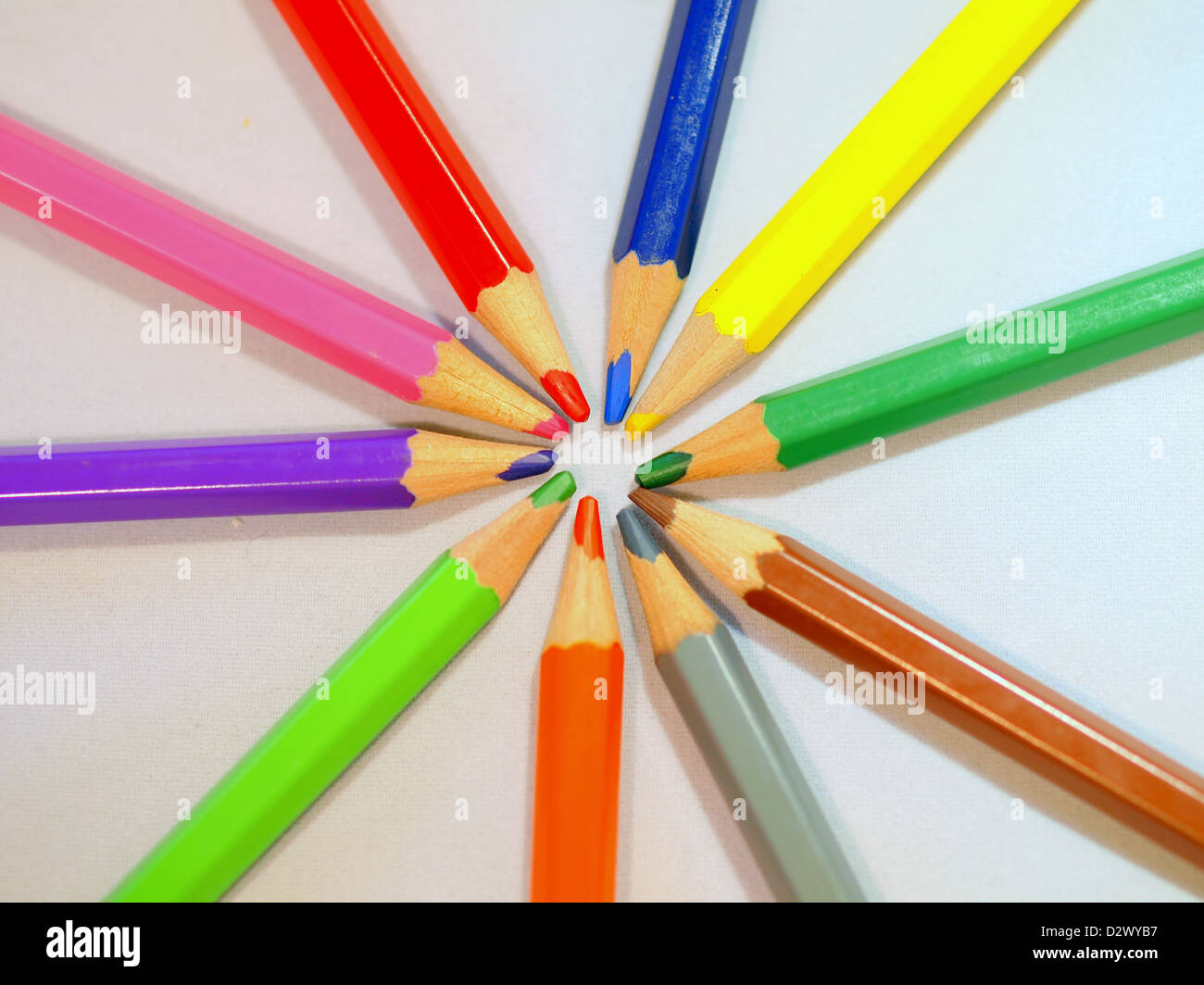 Coloured Pencil Points Stock Photo - Alamy