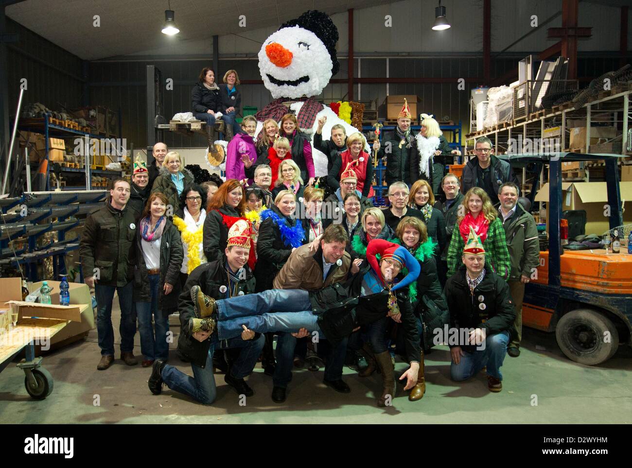 Carnival enthusiasts and the carnival prince Frank Machnik (2nd R, top ...