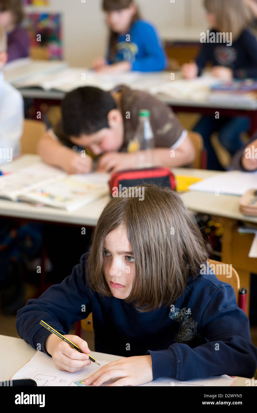 Tuttlingen, Germany, in a third grade math class Stock Photo - Alamy