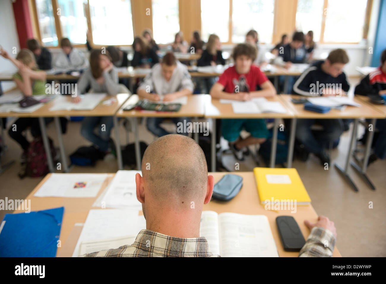 St. Georgen, Germany, a class of eighth Class in math class Stock Photo ...