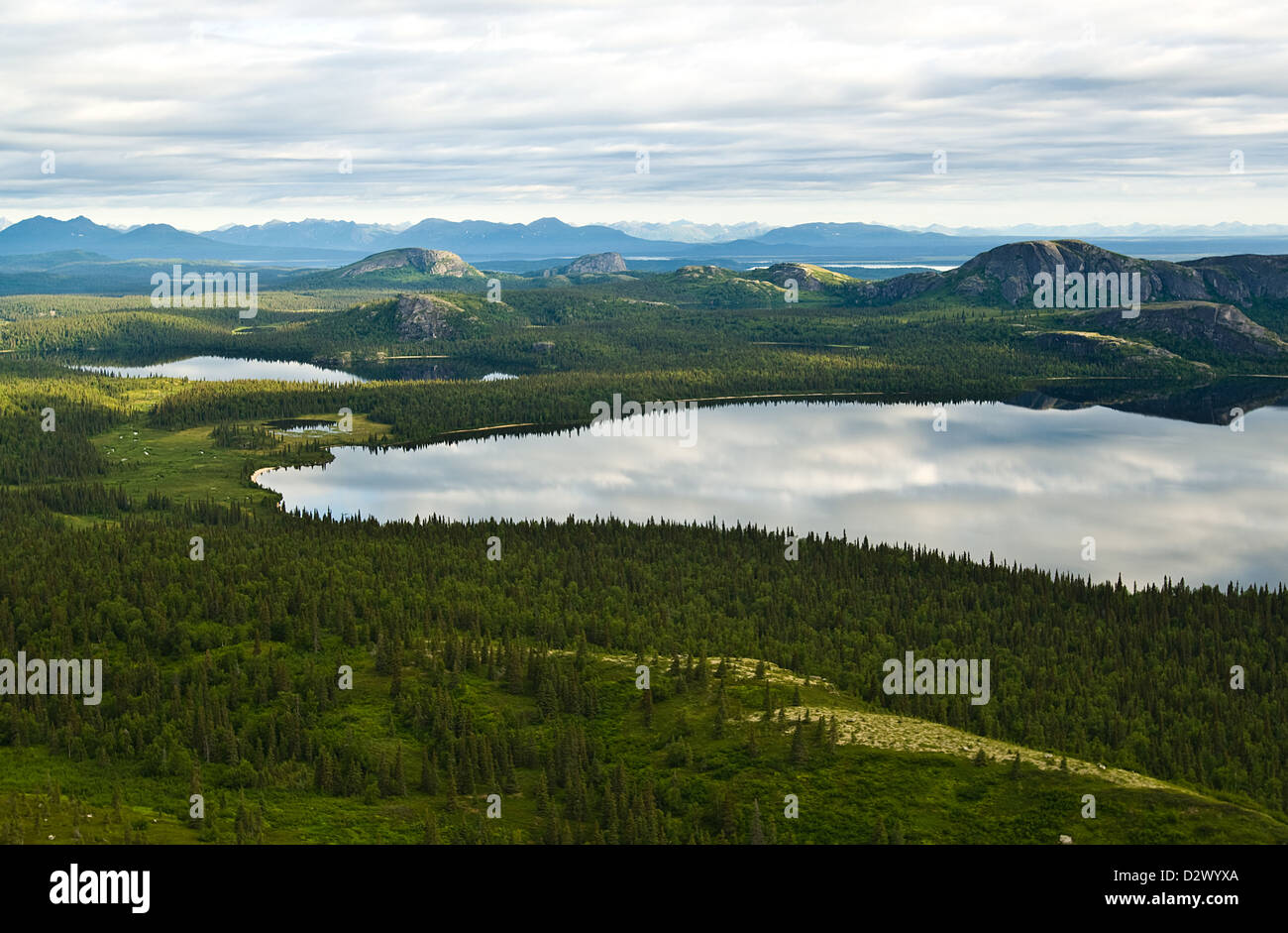Aerial view of Alaska mountains and lakes Stock Photo - Alamy