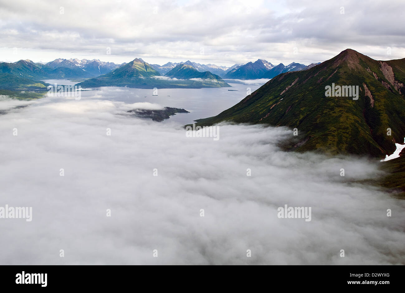 Aerial view of Alaska mountains and clouds Stock Photo - Alamy