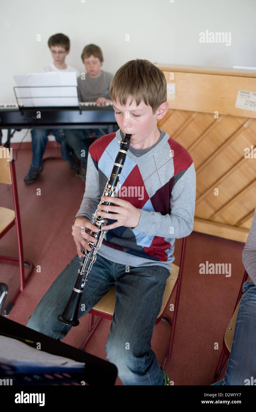 St. Georgen, Germany, students of the 7th Class in music lessons Stock ...